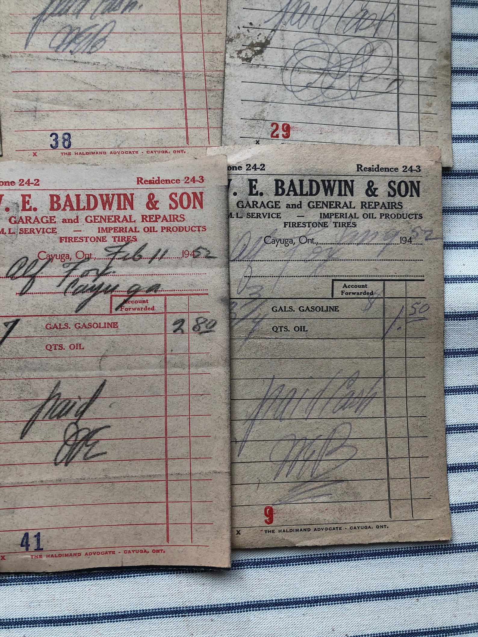 8 Antique Letterhead Receipts Service Garage Scrapbooking - Etsy
