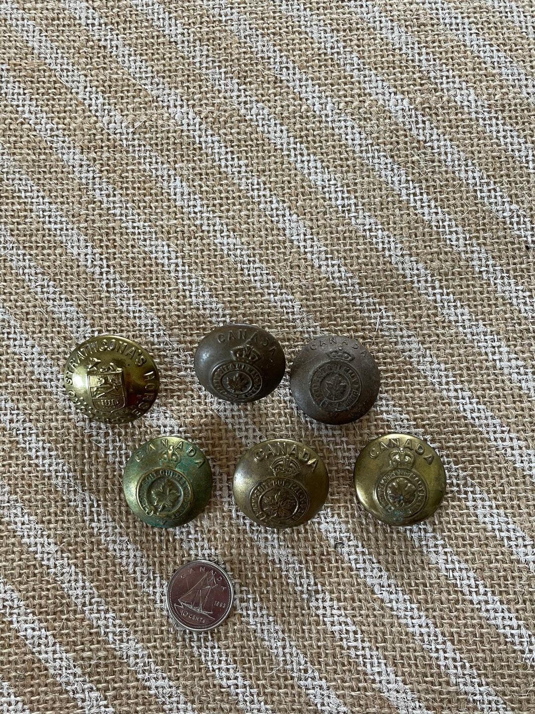 Canadian Military Brass Buttons - General Service - WWI WW2 - Lord ...