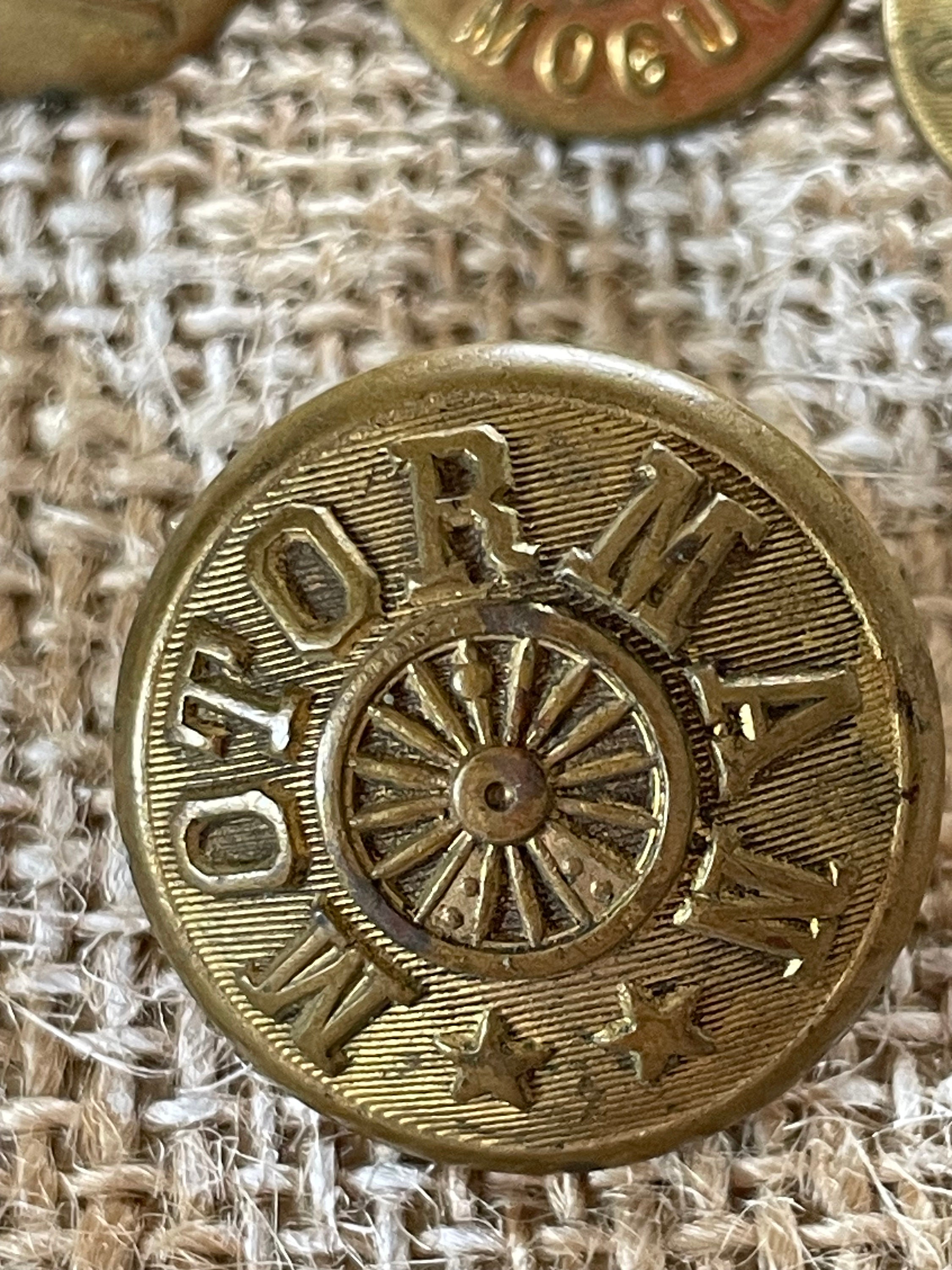 Vintage Brass Uniform Buttons - Motorman - Leather Label - Great Mogul ...