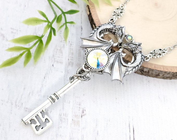 Blue Key Dragon Pendants Purple Dragon Key Fantasy Dragon - Etsy