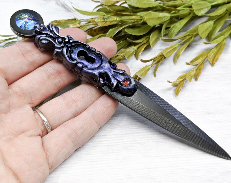 Mini Wiccan Athame Keyhole Crystal Blade Wicca Ritual Knife - Etsy