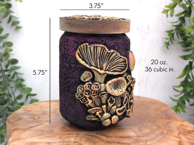 Mushroom Urn, Memorial Pet Urn, Small Keepsake Jar for Human Ashes ...