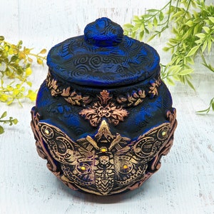 Death Moth Urn, Memorial Pet Urn, Small Keepsake Jar for Human Ashes ...