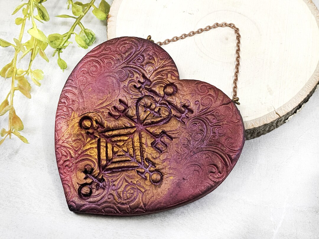 Love Heart Ornament Christmas Yule Tree Ornament Wiccan Protection ...