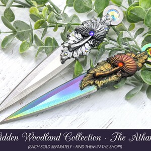 Mushroom Wiccan Athame Woodland Crystal Blade, Wicca Ritual Knife ...