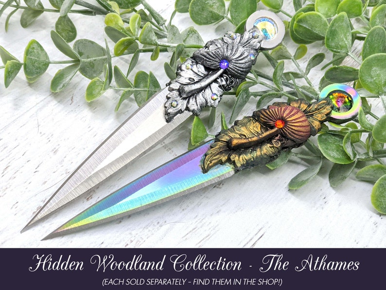 Mushroom Wiccan Athame Woodland Crystal Blade Wicca Ritual - Etsy