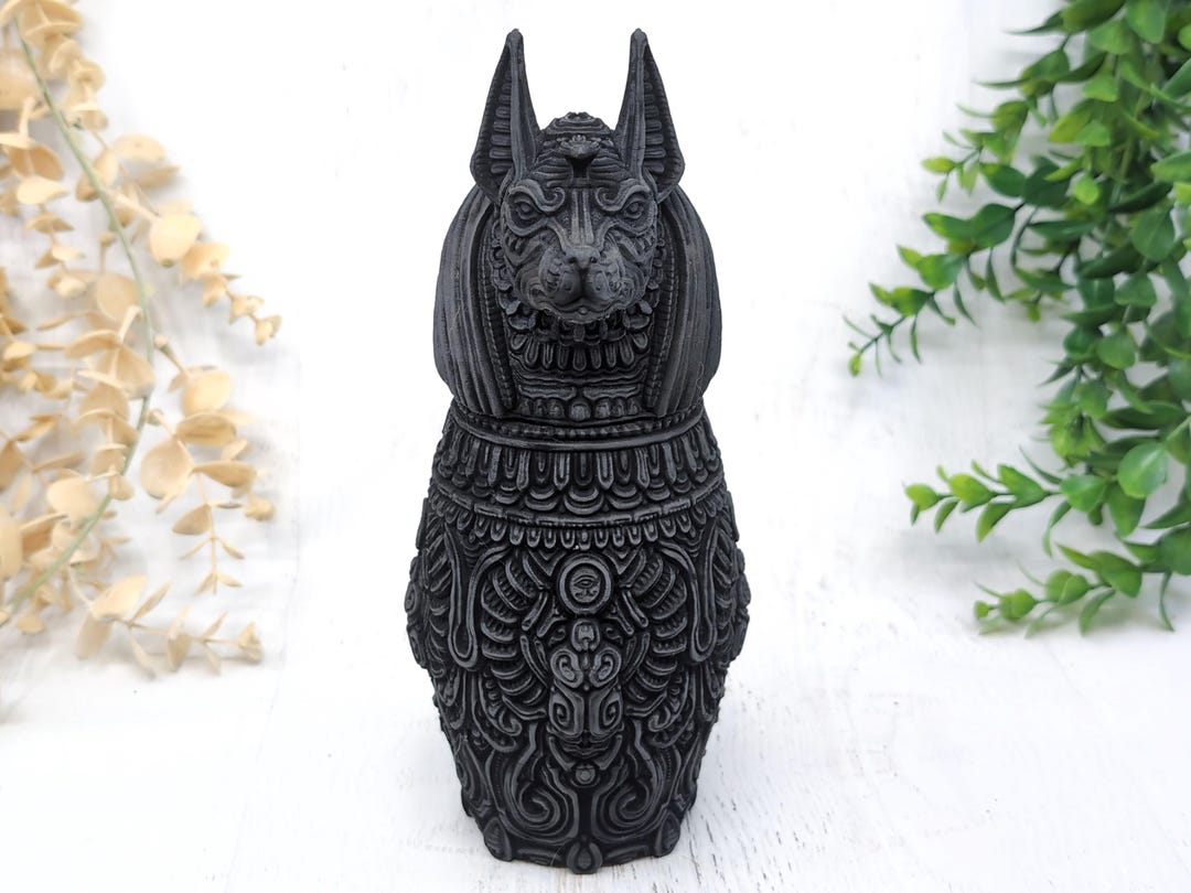 Anubis Canopic Jar, Jackal Dog Urn Container, Egyptian God Storage Dice ...