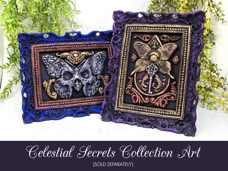 Planchette Moth Sculpted Framed Art, Gothic Home Decor Wall Tabletop ...