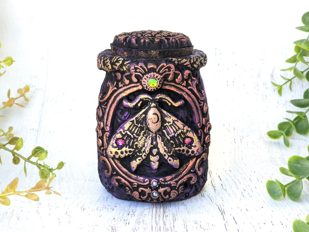 Gothic Moth Apothecary Jar Potion Bottle, Fairycore Pagan Gift, Wiccan ...