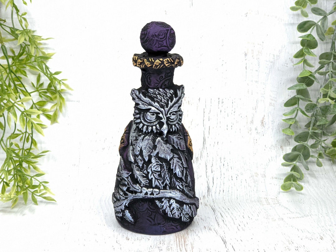 Owl Apothecary Jar, Woodland Cottagecore Potion Bottle, Bird Totem ...