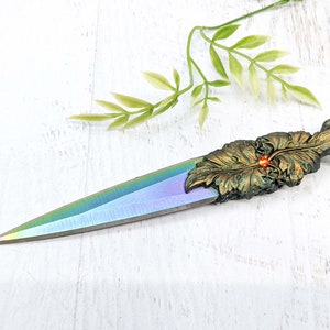 Mushroom Wiccan Athame Woodland Crystal Blade, Wicca Ritual Knife ...