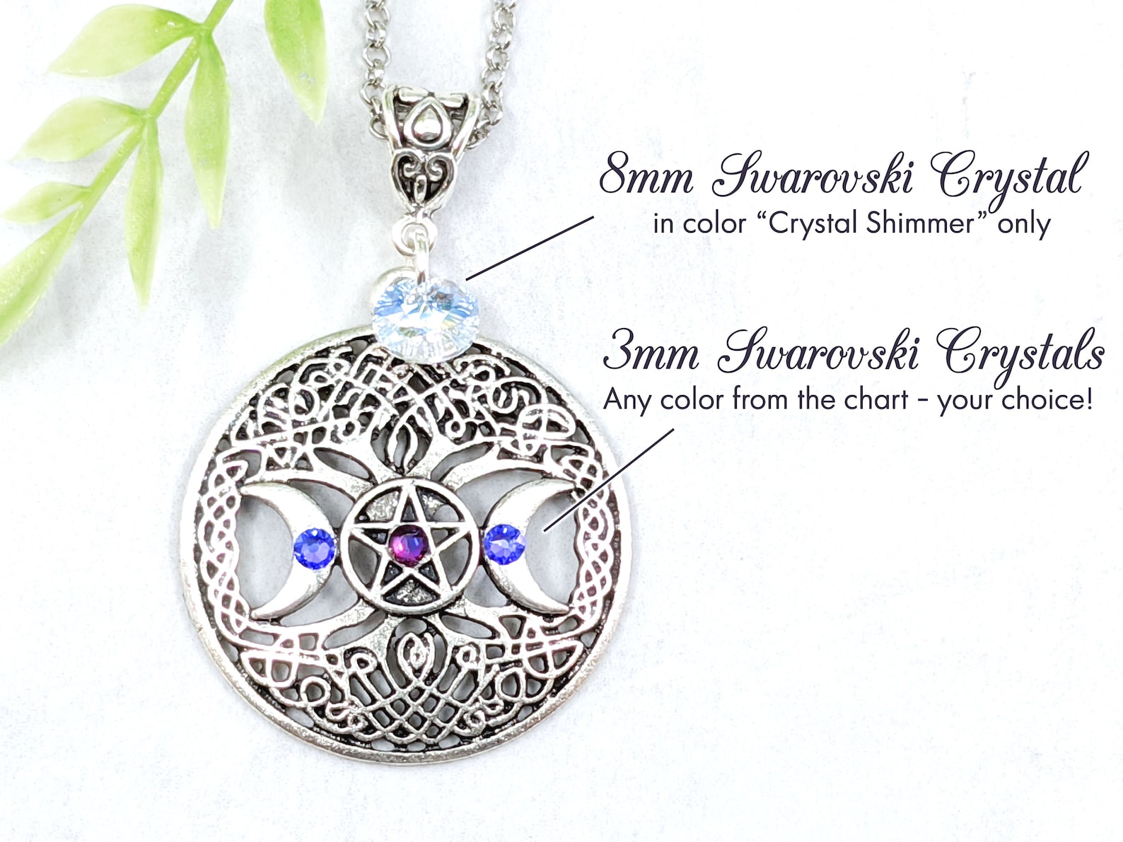Pentacle Necklace Wiccan Jewelry / Pagan Jewelry Triple Moon - Etsy