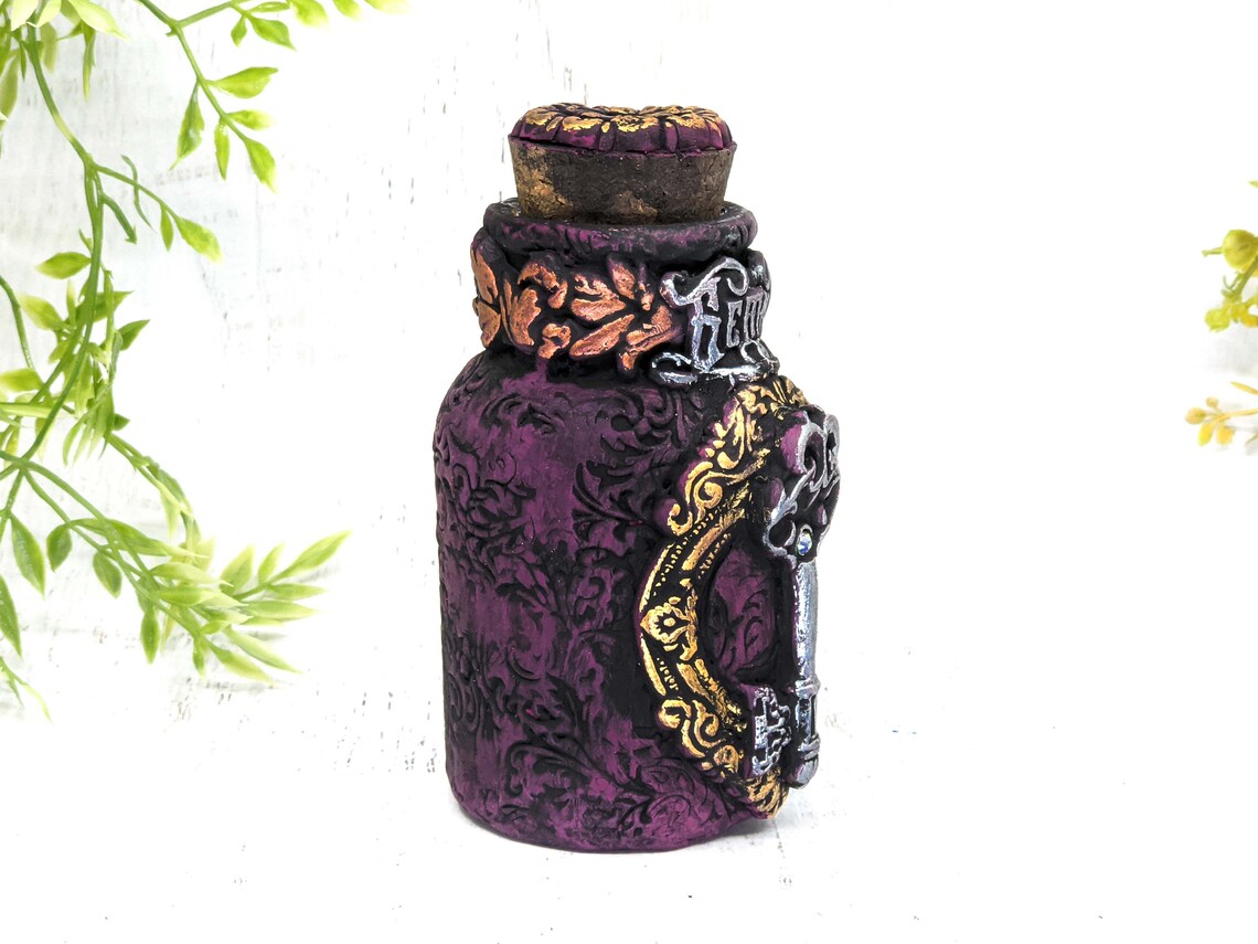 Zodiac Sign Apothecary Jar Potion Bottle Crystal Key | Etsy