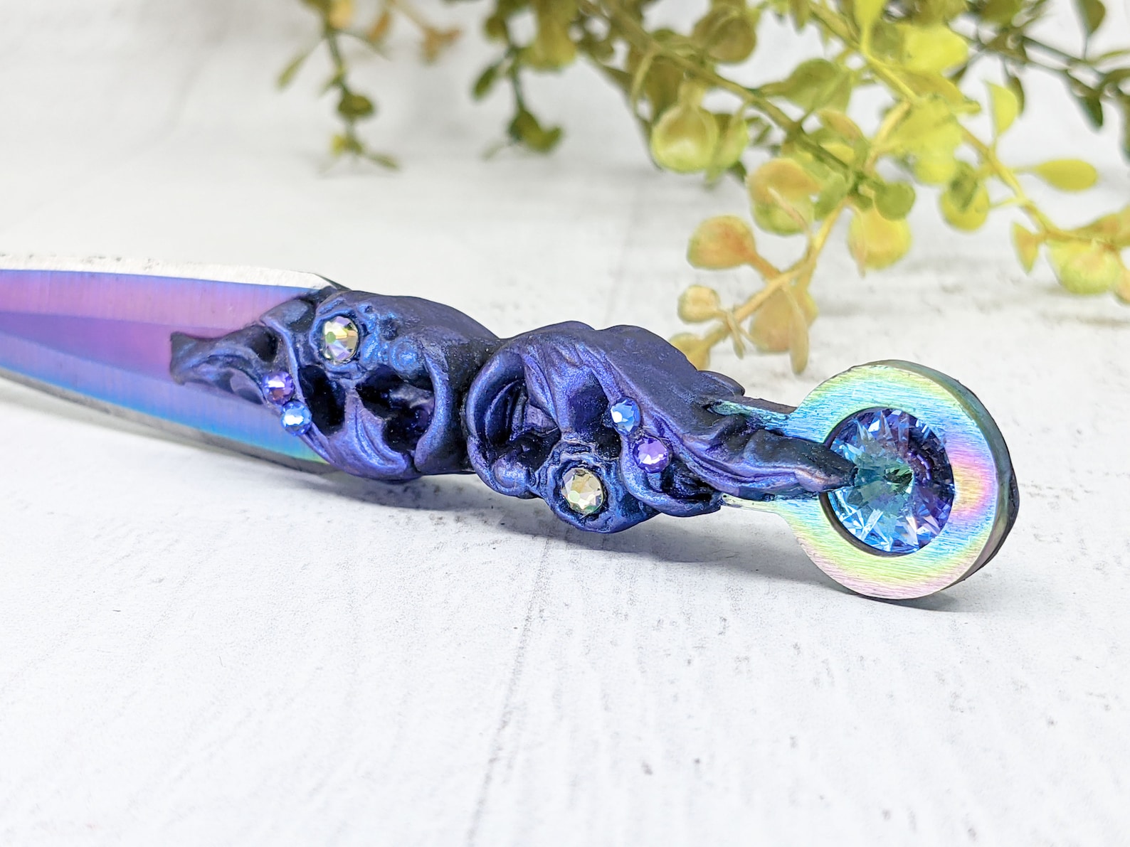 Mini Wiccan Athame Rainbow Crystal Blade Wicca Ritual Knife | Etsy