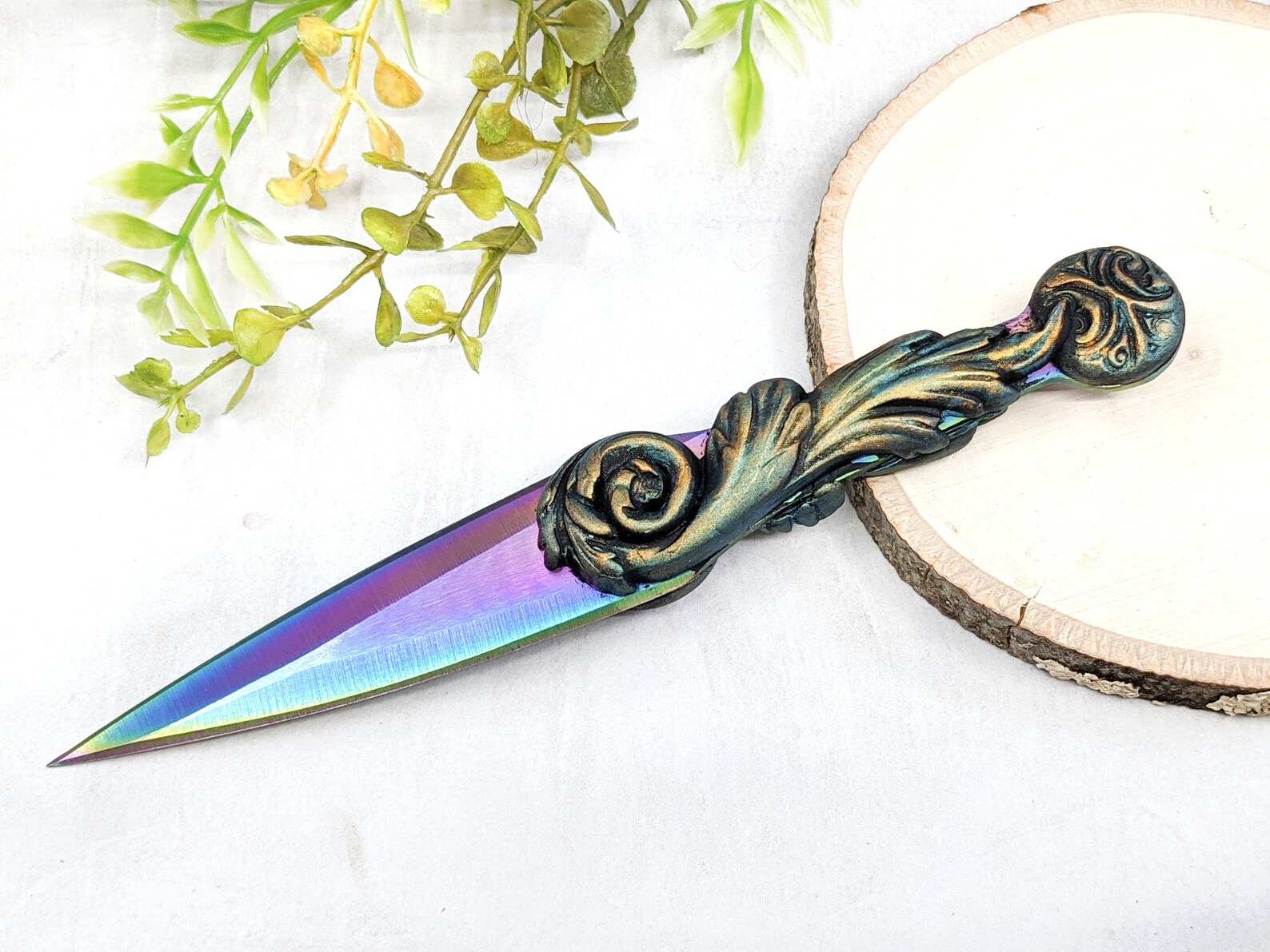 Mini Wiccan Athame Woodland Crystal Blade Wicca Ritual Knife - Etsy ...