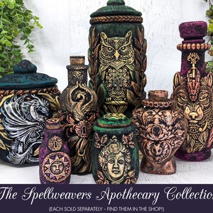 Owl Apothecary Jar, Woodland Cottagecore Potion Bottle, Ornate Bird Owl ...