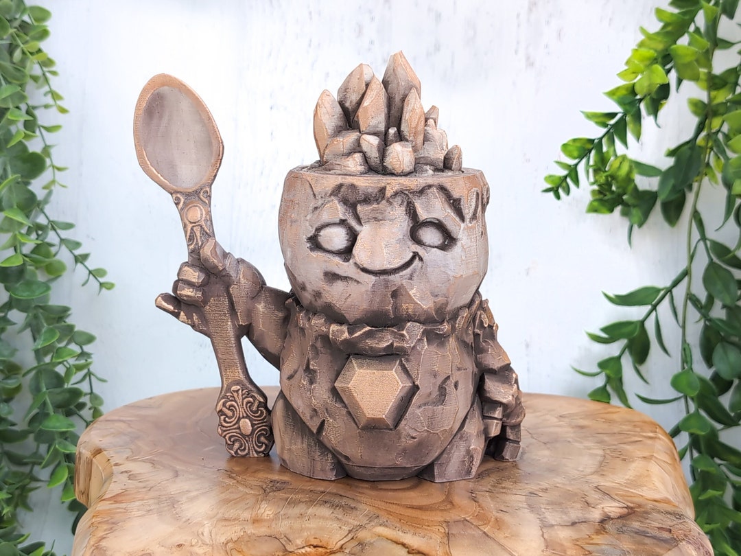 Large Golem Glim Container, Secret Storage Trinket Box, Stone-look Dice ...