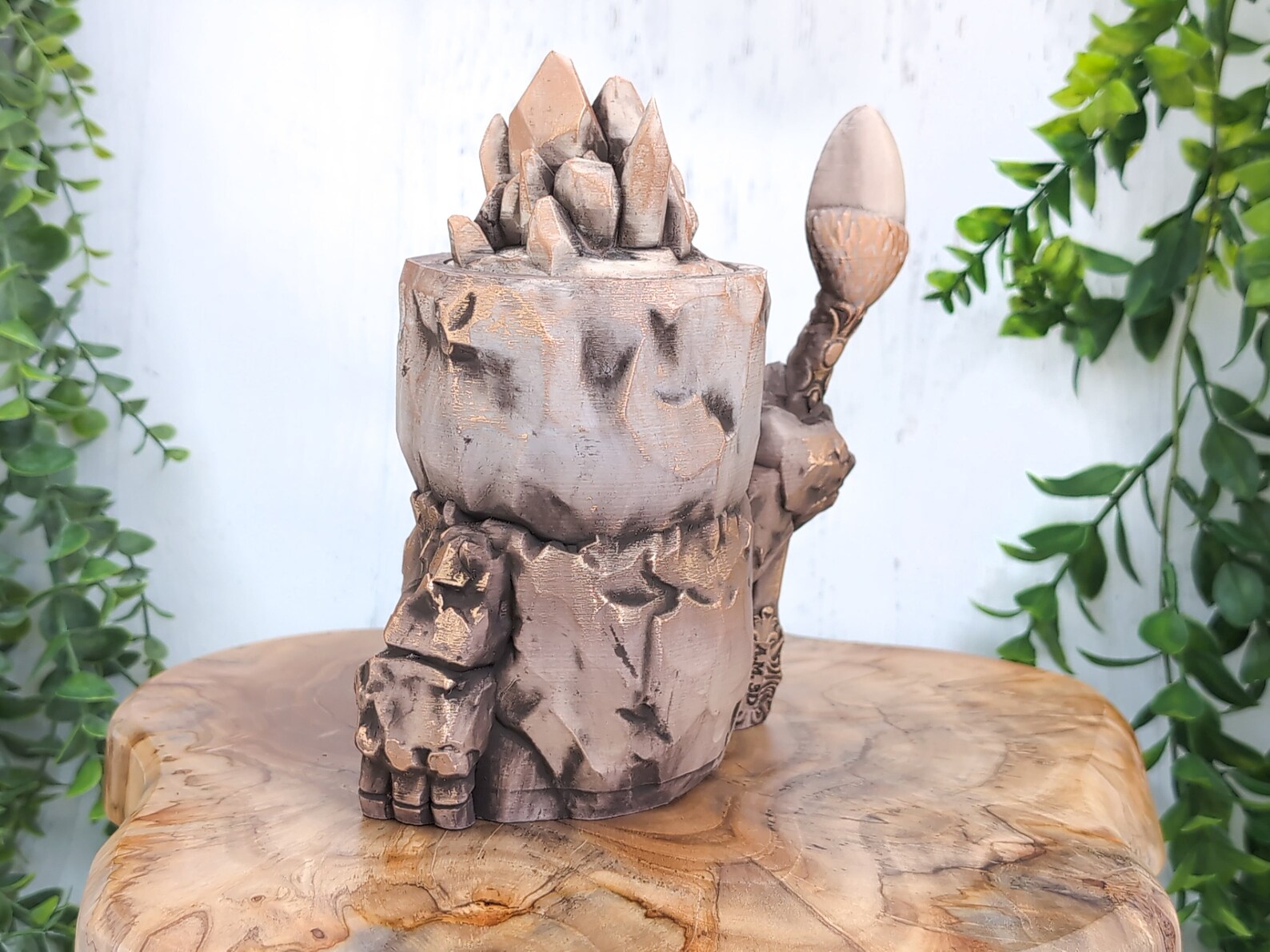 Large Golem Glim Container, Secret Storage Trinket Box, Stone-look Dice ...