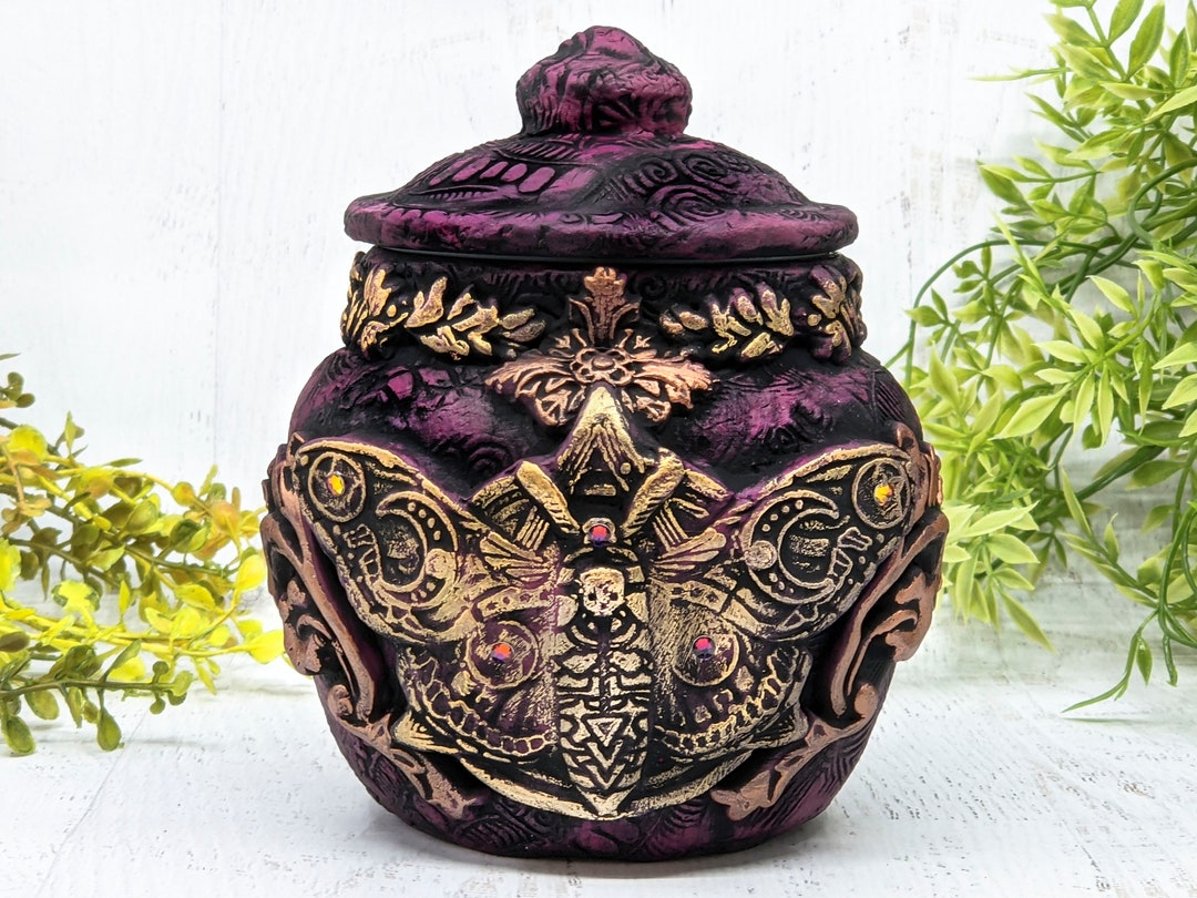 Deathshead Moth Apothecary Jar Potion Bottle / Gothic Home Decor Wiccan ...