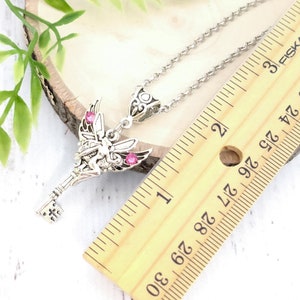 Mini Skeleton Key Necklace "petite Pixie" - Small Fae Faerie Crystal ...