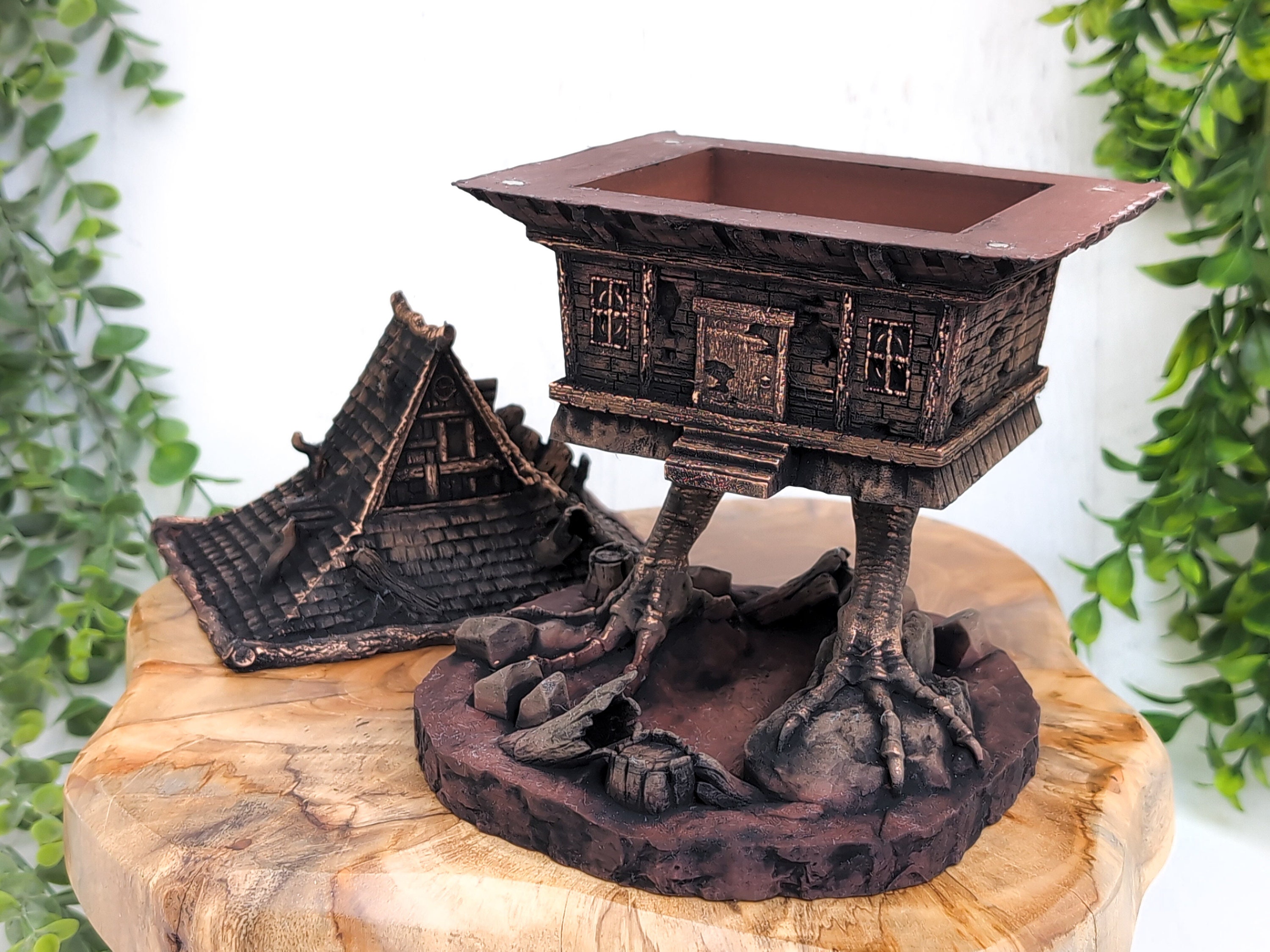 Baba Yaga Hut Container, Secret Storage Trinket Jewelry Box, Woodland ...