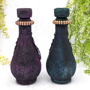 SET- Mermaid & Merman Apothecary Jar Potion Bottles, Neptune Poseidon ...