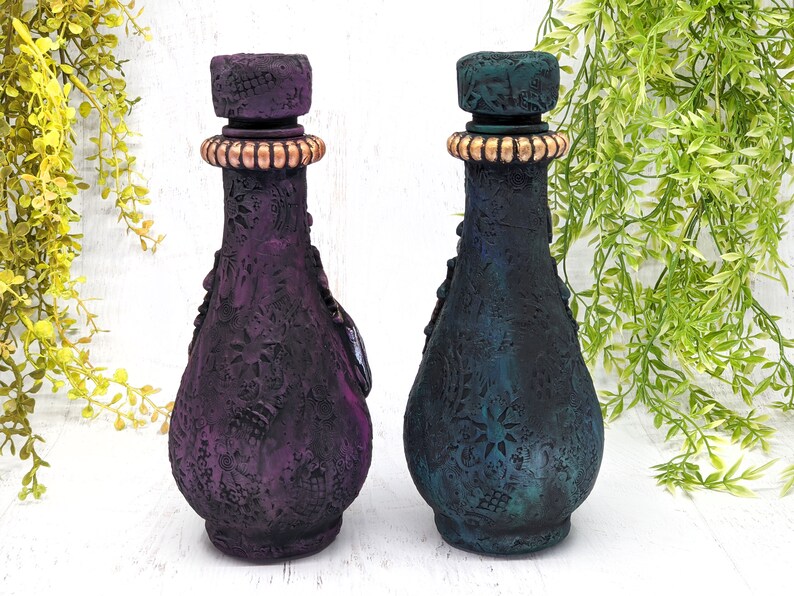 SET Mermaid & Merman Apothecary Jar Potion Bottles Neptune | Etsy