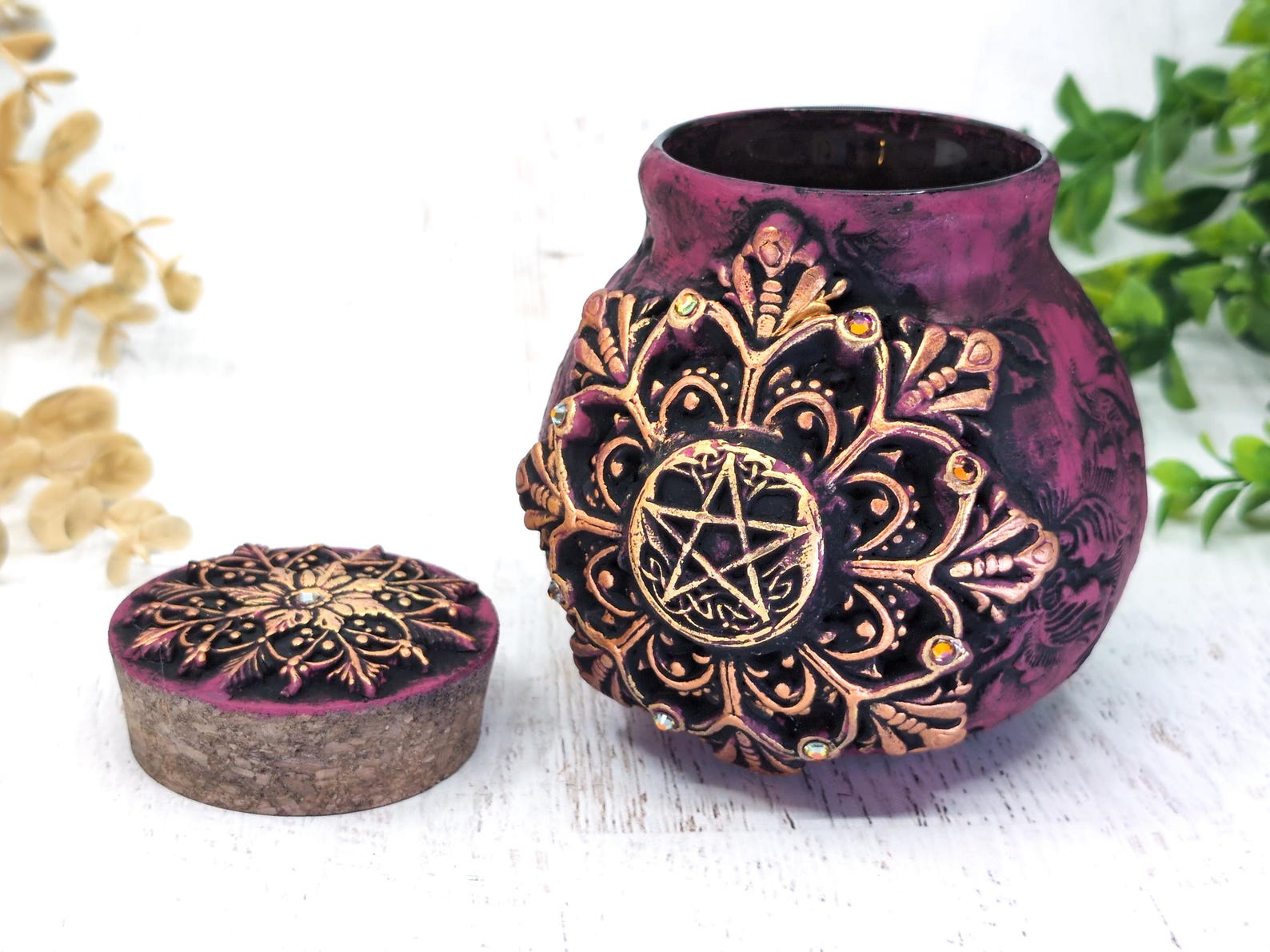 Pentacle Apothecary Jar Potion Bottle, Pentagram Wicca Sculpture ...