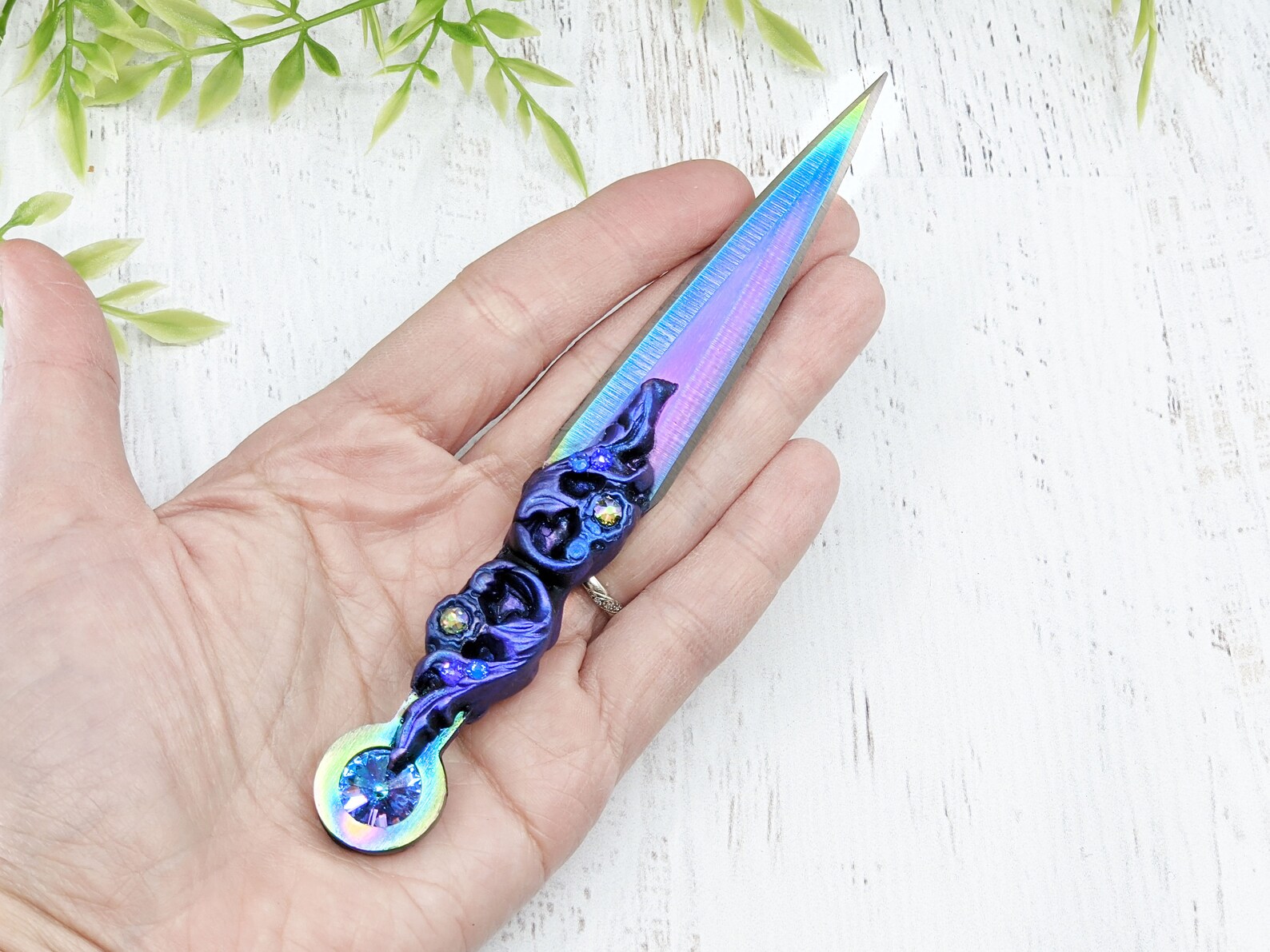 Mini Wiccan Athame Rainbow Crystal Blade Wicca Ritual Knife - Etsy