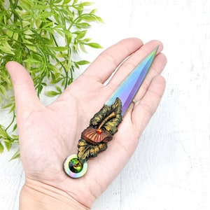 Mushroom Wiccan Athame Woodland Crystal Blade, Wicca Ritual Knife ...