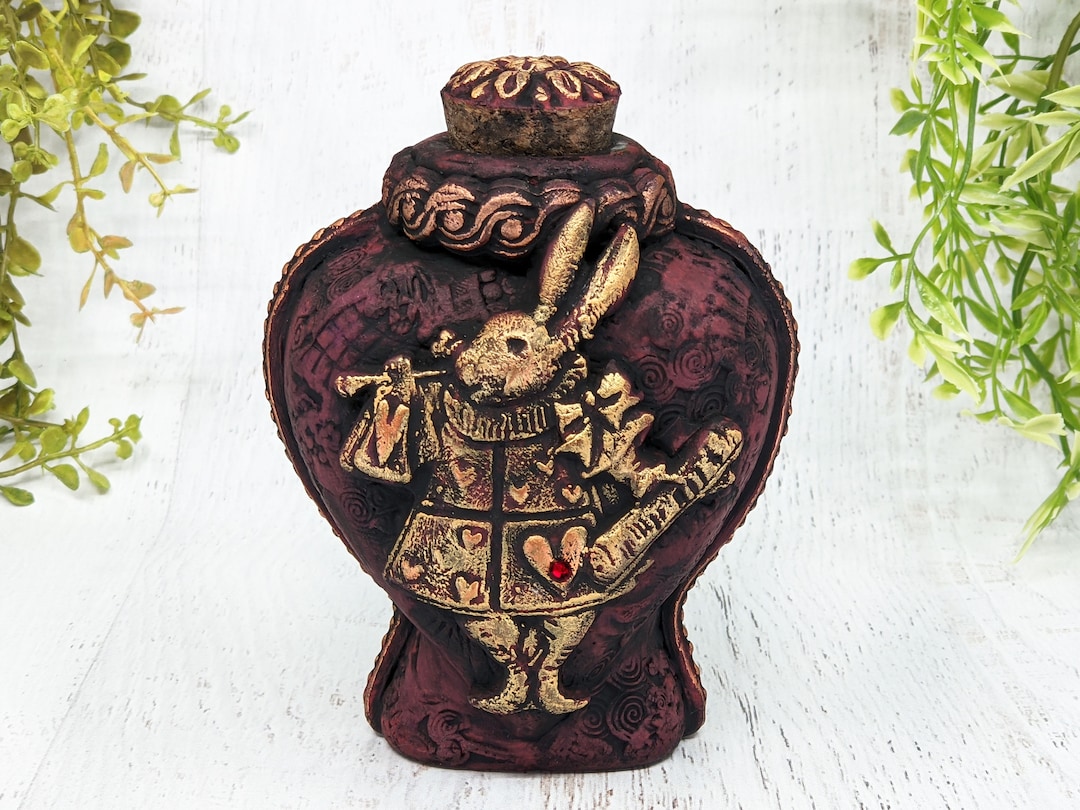 White Rabbit Apothecary Jar, Alice's Adventures in Wonderland Decor ...