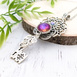 Skeleton Key Necklace "mystic Dragonfire" - Key to My Heart Crystal ...