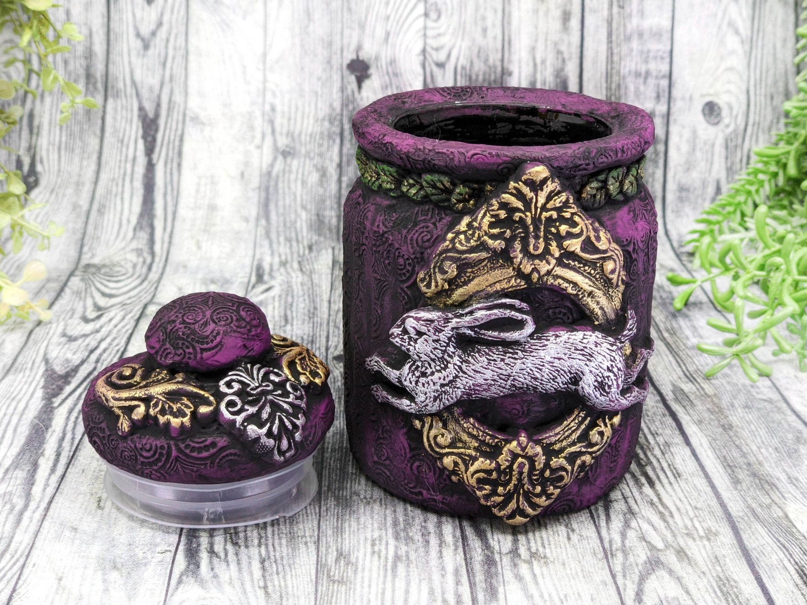 Rabbit Urn, Memorial Pet Urn, Small Keepsake Jar for Human Ashes ...
