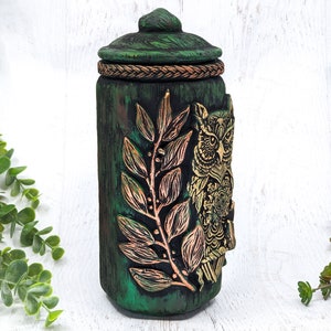 Owl Apothecary Jar, Woodland Cottagecore Potion Bottle, Ornate Bird Owl ...