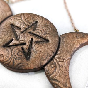 Triple Moon Pentacle Ornament / Christmas Yule Tree Ornament Wiccan ...