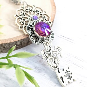 Skeleton Key Necklace "mystic Dragonfire" - Key to My Heart Crystal ...