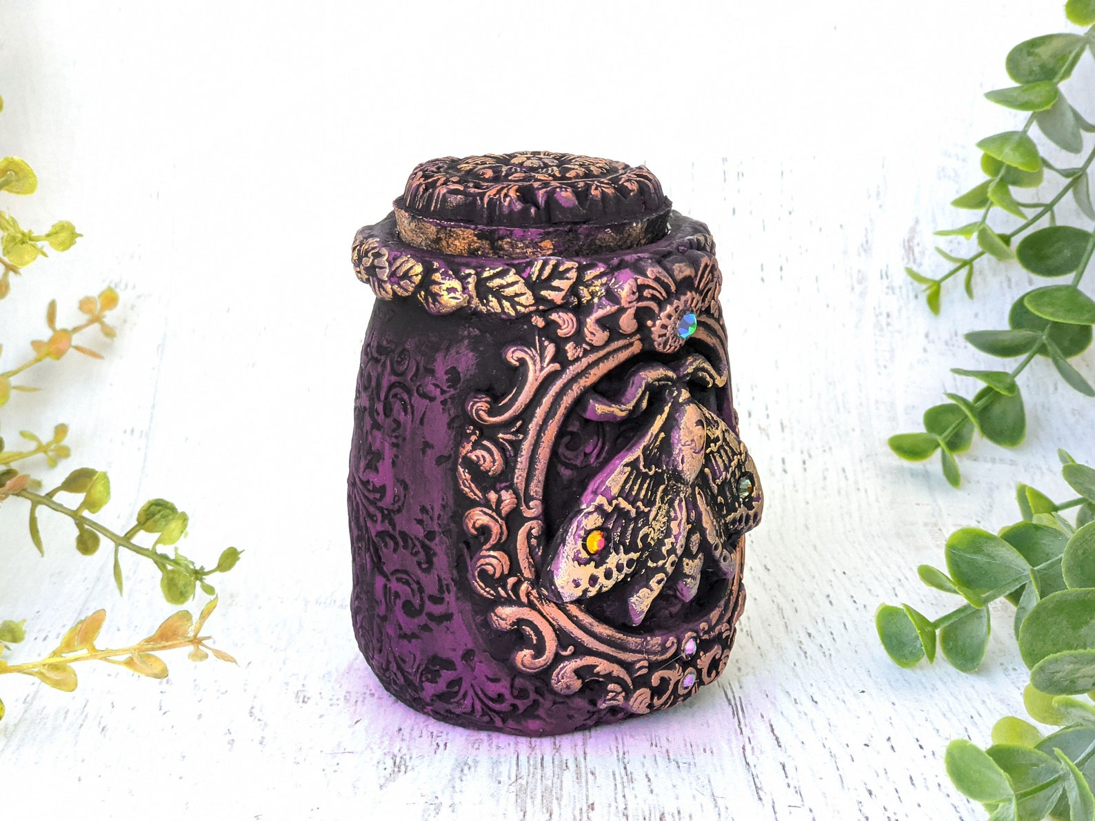 Lunar Moth Urn, Memorial Pet Urn, Small Keepsake Jar for Human Ashes ...