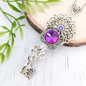 Skeleton Key Necklace "mystic Dragonfire" - Key to My Heart Crystal ...