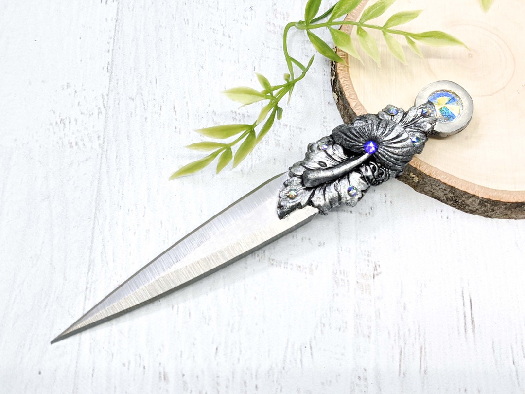 Mushroom Wiccan Athame Woodland Crystal Blade, Wicca Ritual Knife ...