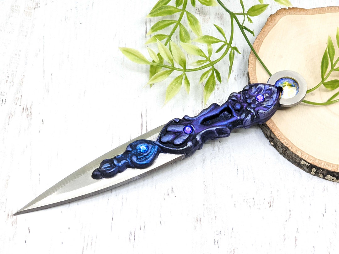 Mini Wiccan Athame, Keyhole Crystal Blade, Wicca Ritual Knife Ritual ...