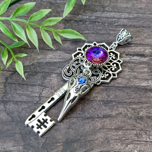 Skeleton Key Necklace "raven's Lament" - Crow Raven Skull Key to My ...