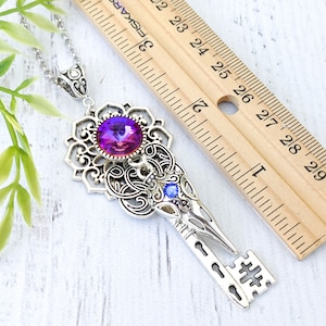 Skeleton Key Necklace "raven's Lament" - Crow Raven Skull Key to My ...