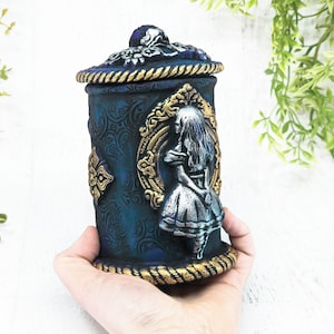 Alice Wonderland Urn, Memorial Pet Urn, Small Keepsake Jar for Human ...