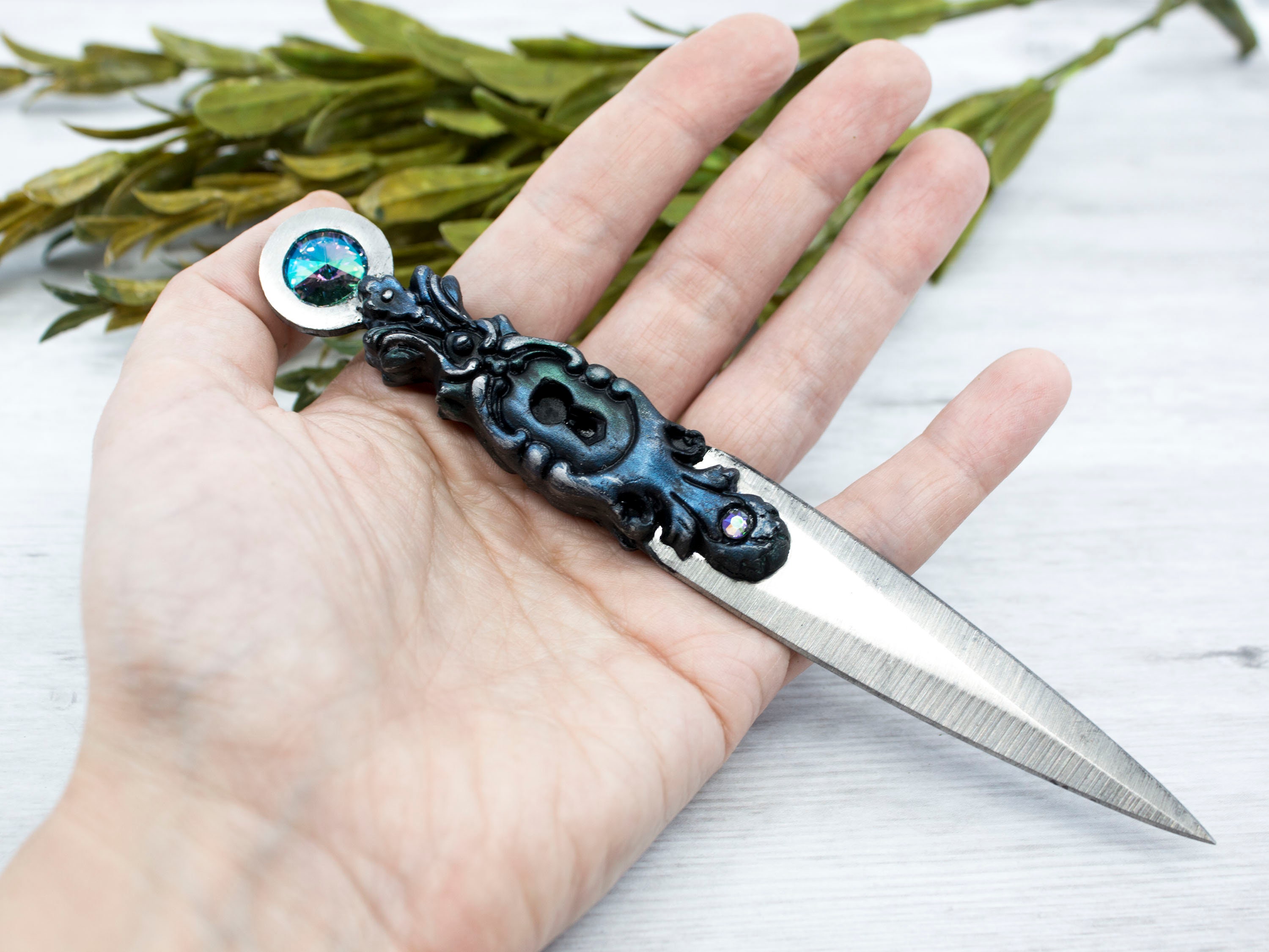 Mini Wiccan Athame Keyhole Crystal Blade Wicca Ritual Knife - Etsy
