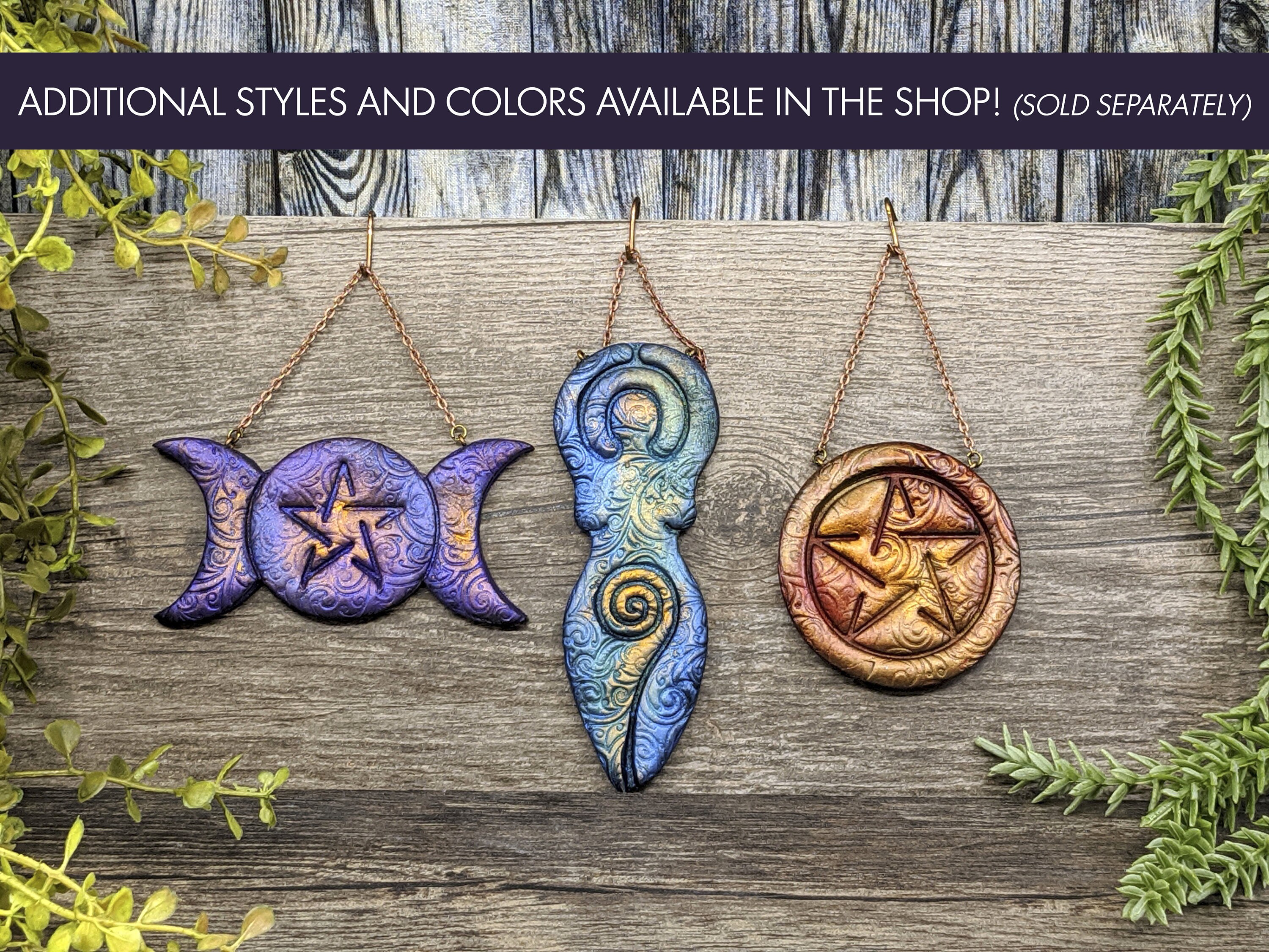 Triple Moon Pentacle Ornament / Christmas Yule Tree Ornament | Etsy