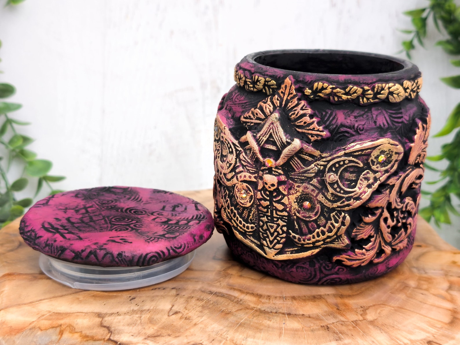 Deathshead Moth Apothecary Jar Potion Bottle / Gothic Home Decor Wiccan ...