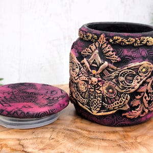 Deathshead Moth Apothecary Jar Potion Bottle / Gothic Home Decor Wiccan ...