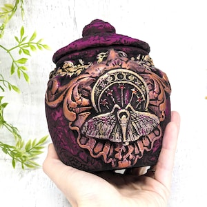 Lunar Moth Urn, Memorial Pet Urn, Small Keepsake Jar for Human Ashes ...