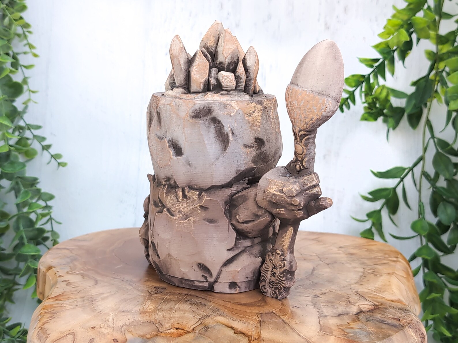 Large Golem Glim Container, Secret Storage Trinket Box, Stone-look Dice ...