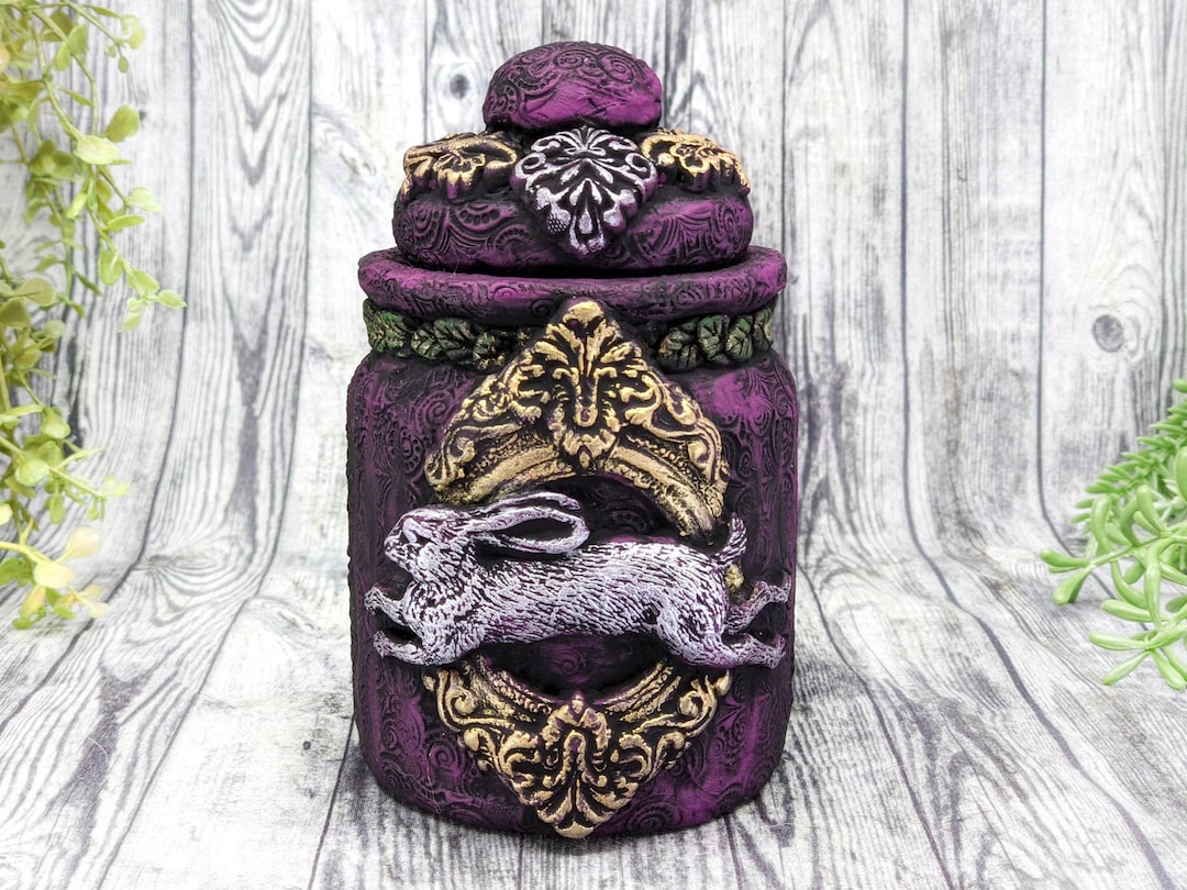 Rabbit Urn, Memorial Pet Urn, Small Keepsake Jar for Human Ashes ...